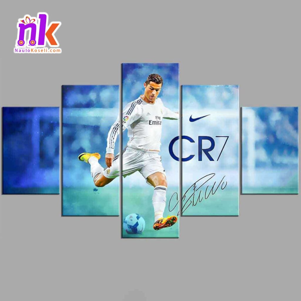 Five Panel Canvas Art Print of Cristiano Ronaldo (CR7) - NauloKoseli.com