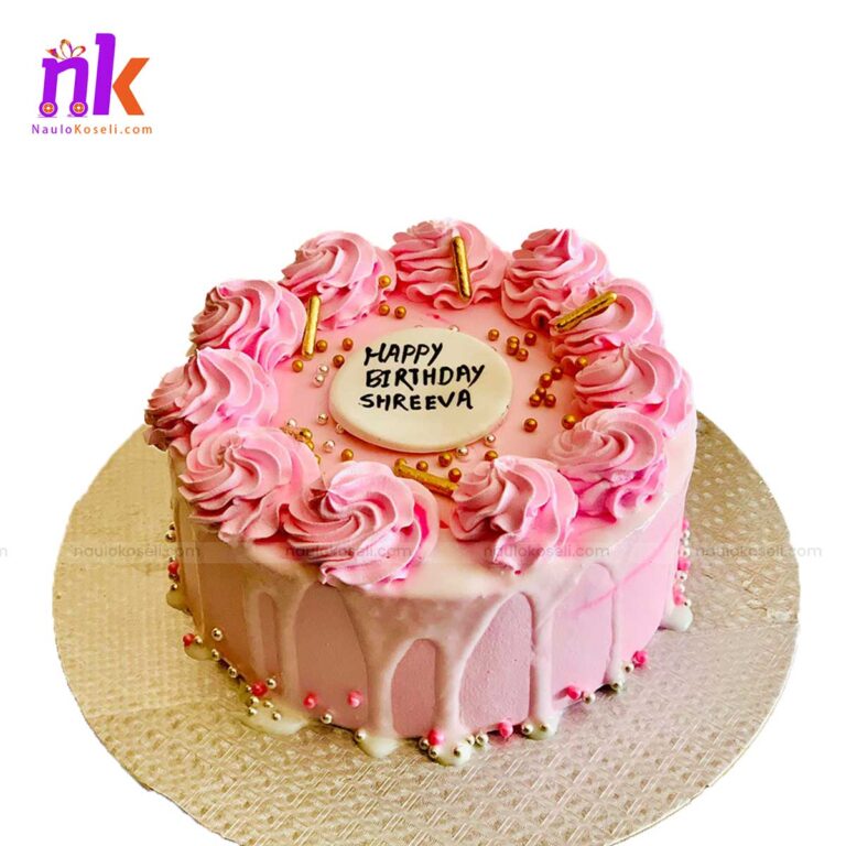 Birthday Cake for Girls with Rose Topping - NauloKoseli.com